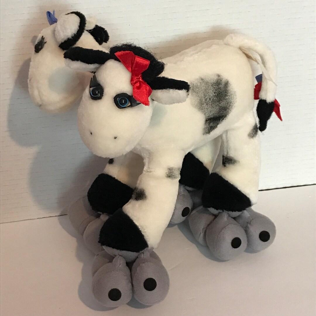Vintage 1987 Two Headed Cow on Roller Skates Stuffed Animal - Etsy