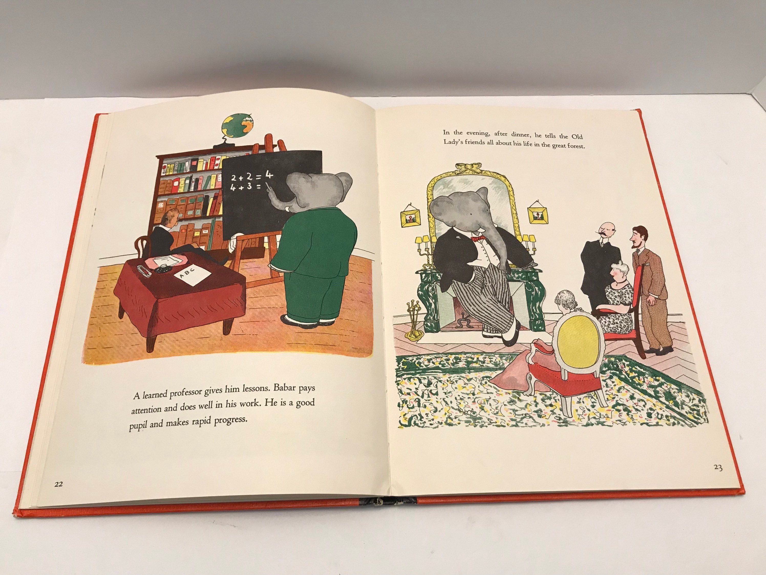 Vintage 1960 the Story of Babar the Little Elephant Hardcover Book ...