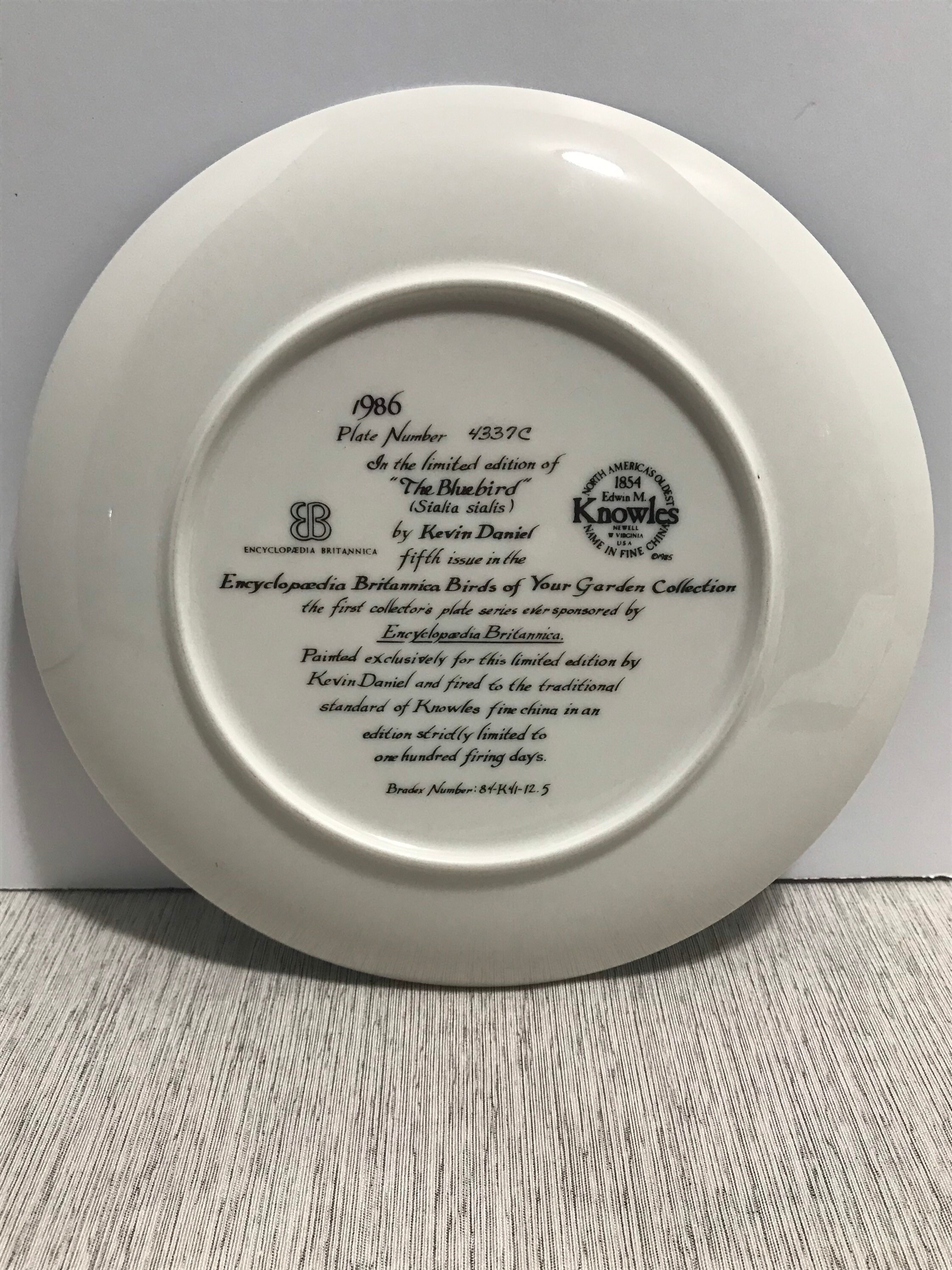 Vintage 1986 Edwin M Knowles the Blue Bird Collector Plate With ...