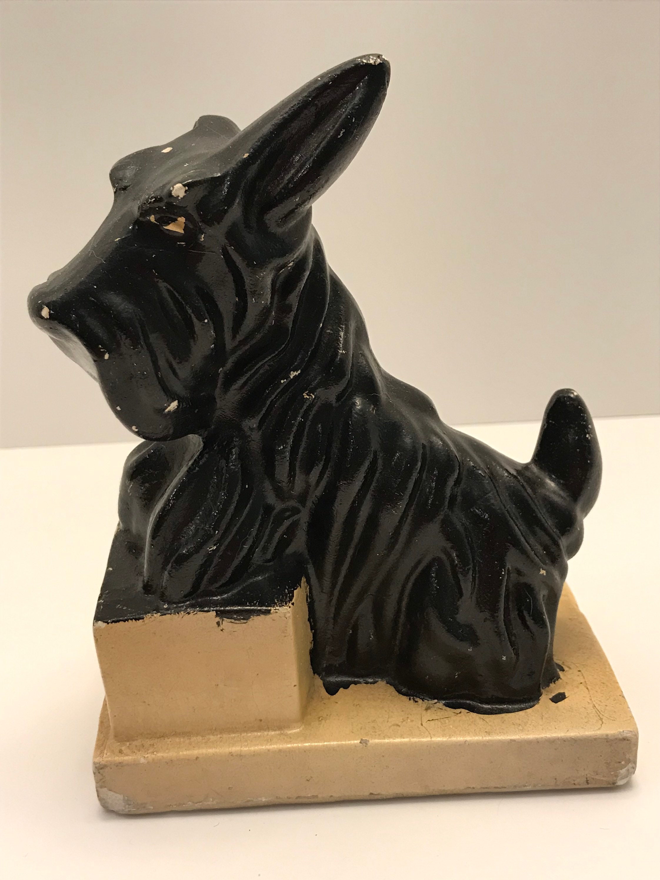 Vintage Chalkware Scottish Terrier Dog Puppy Single Bookend - Etsy
