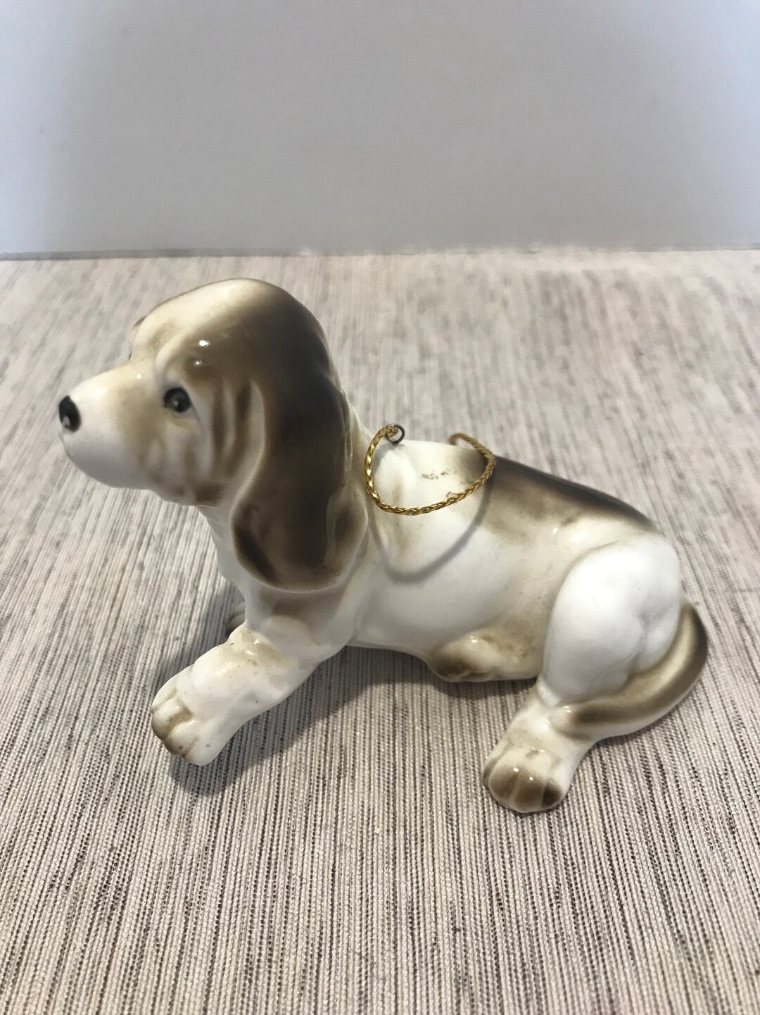 Vintage Hound Dog Bone China Ornament Figurine Dachshund Basset Hound ...
