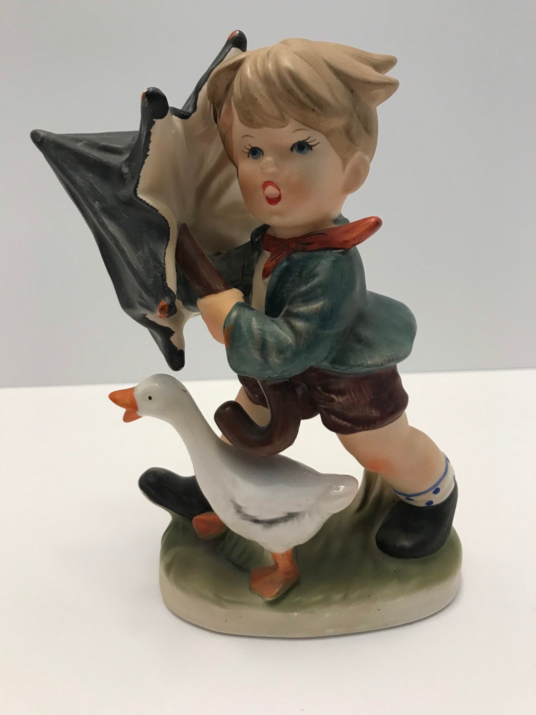 Vintage Napco Boy With Umbrella and Goose Figurine 1950s Retro Decor - Etsy
