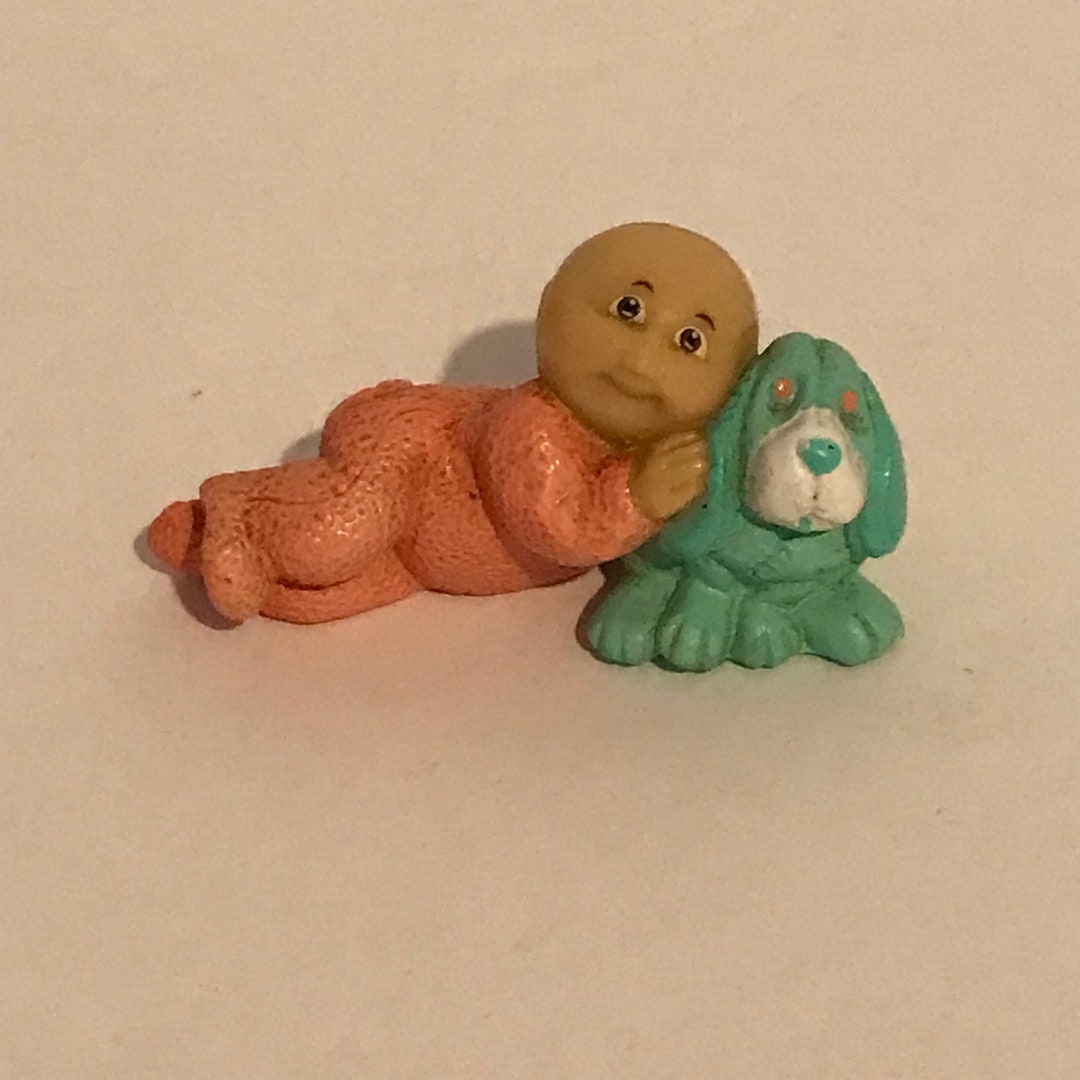 Vintage 1984 Cabbage Patch Kids Preemie Baby With Dog Miniature PVC ...