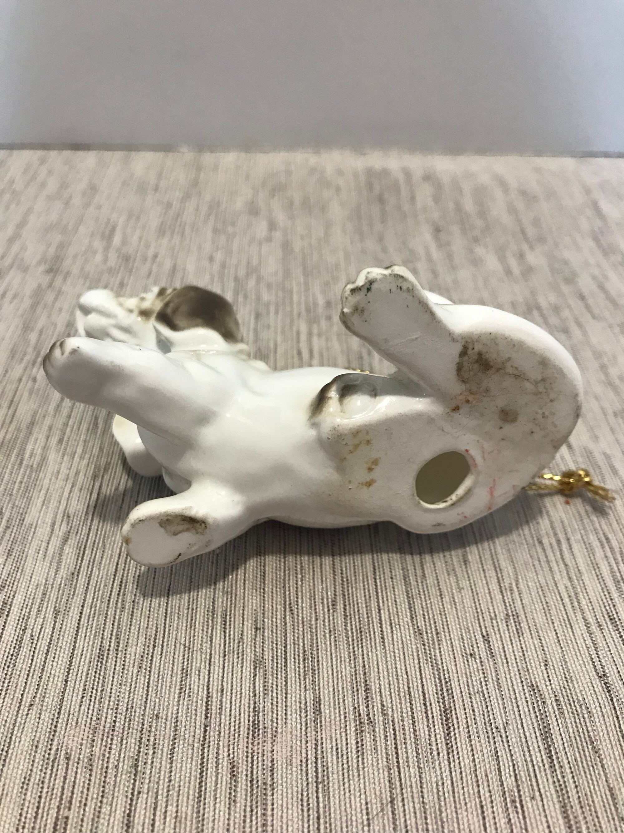 Vintage Hound Dog Bone China Ornament Figurine Dachshund Basset Hound ...