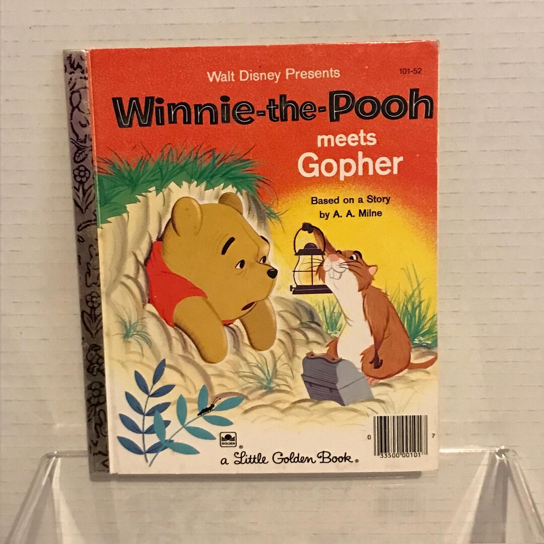 Vintage 1980s Winnie the Pooh Meets Gopher A Little Golden Book ...