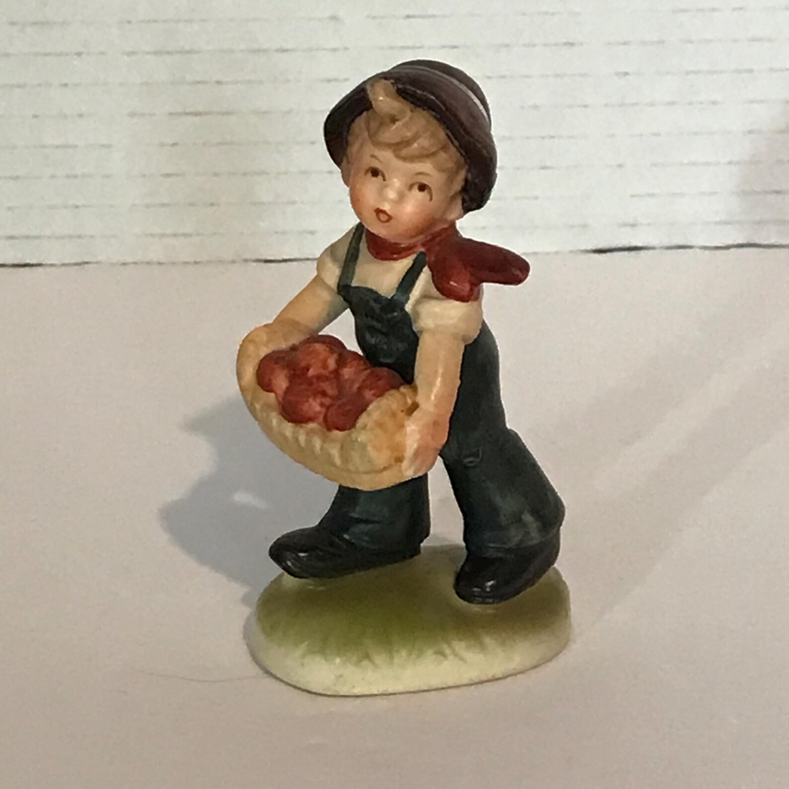 Vintage Hummel Like Boy Carrying Basket of Apples Figurine 1950s - Etsy