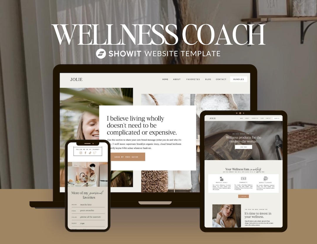 Wellness Coach Website Template, Showit Website Template, Influencer ...