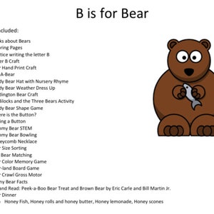 B is for Bear Activity Booklet - Etsy