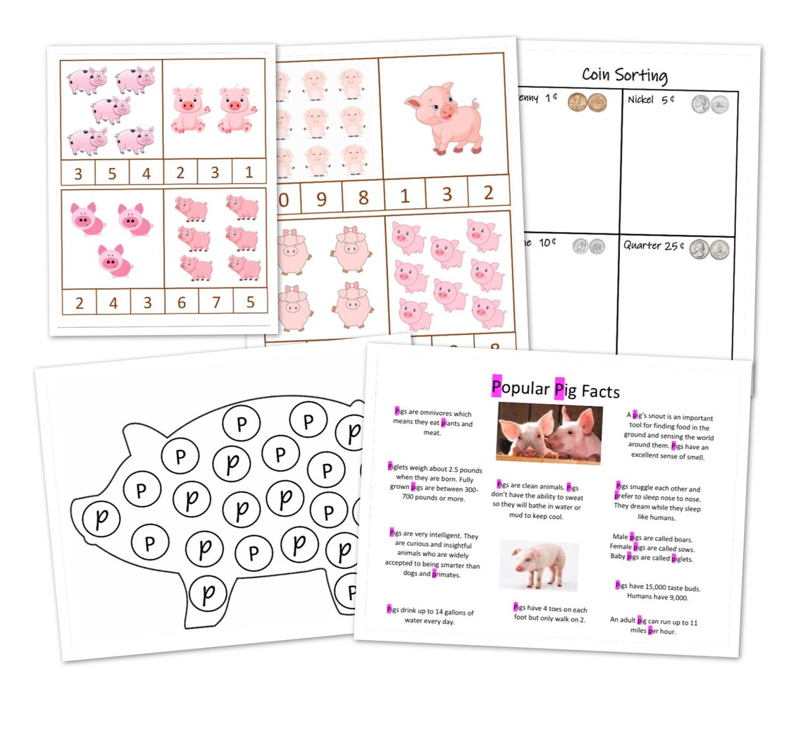 P is for Pig Activity Booklet - Etsy