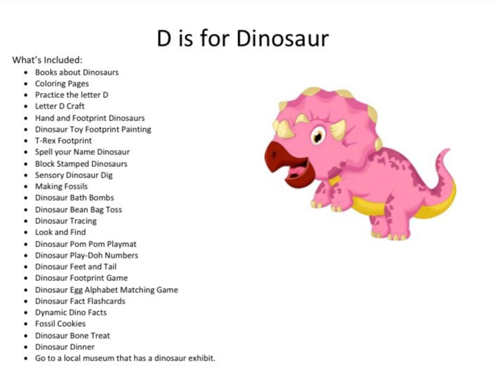 D is for Dinosaur Activity Booklet - Etsy