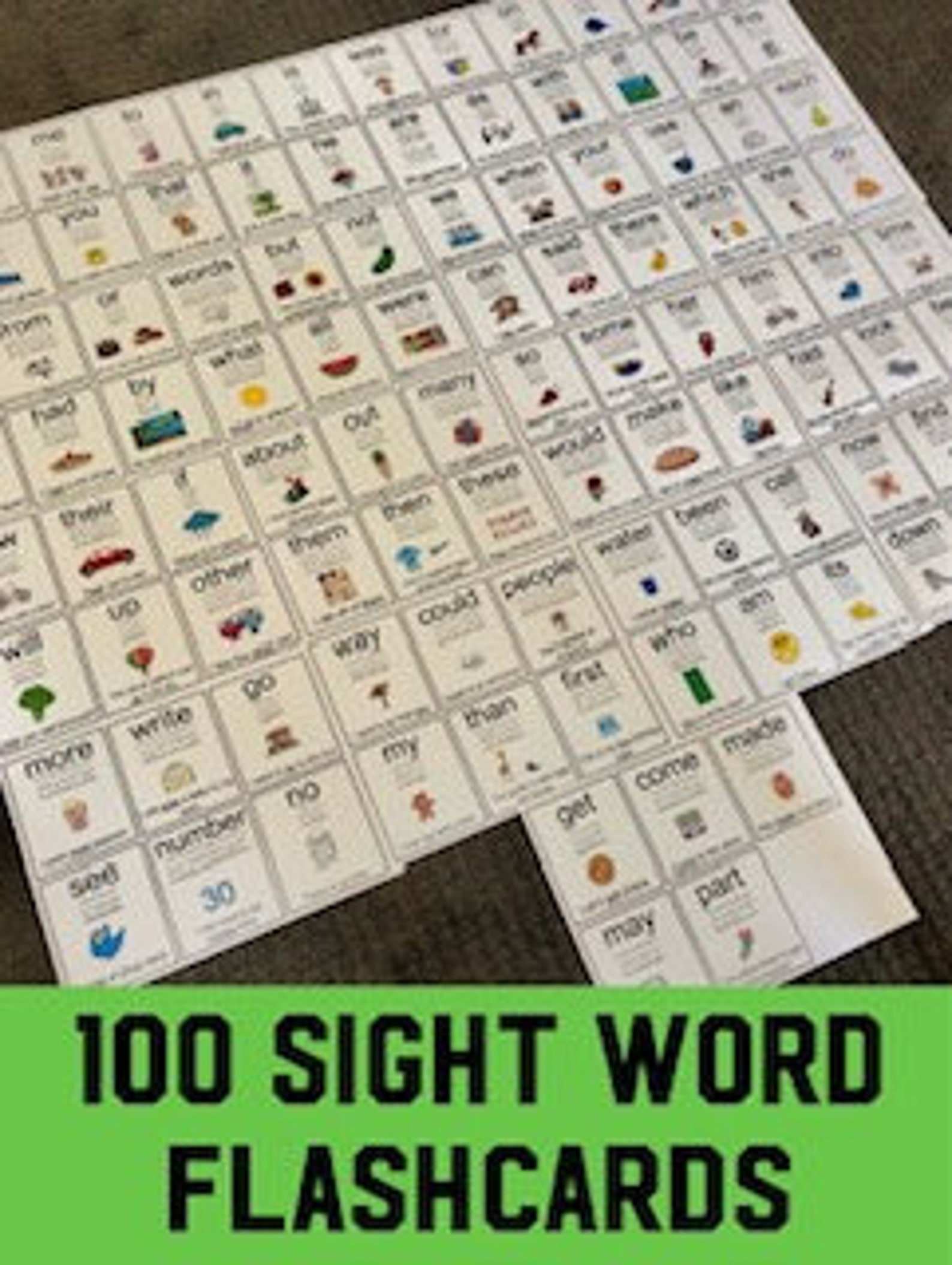 100 Sight Word Flashcards - Etsy