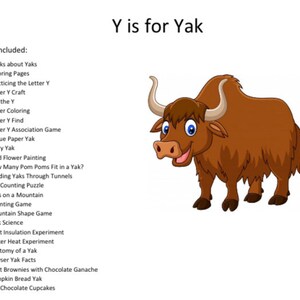 Y is for Yak Activity Booklet - Etsy