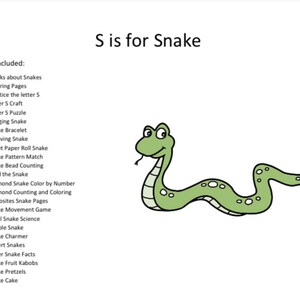 S is for Snake Activity Booklet - Etsy