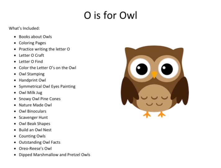 O is for Owl Activity Booklet - Etsy