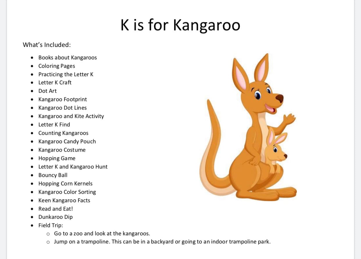 K is for Kangaroo - Etsy