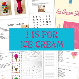 I is for Ice Cream Activity Booklet | Etsy