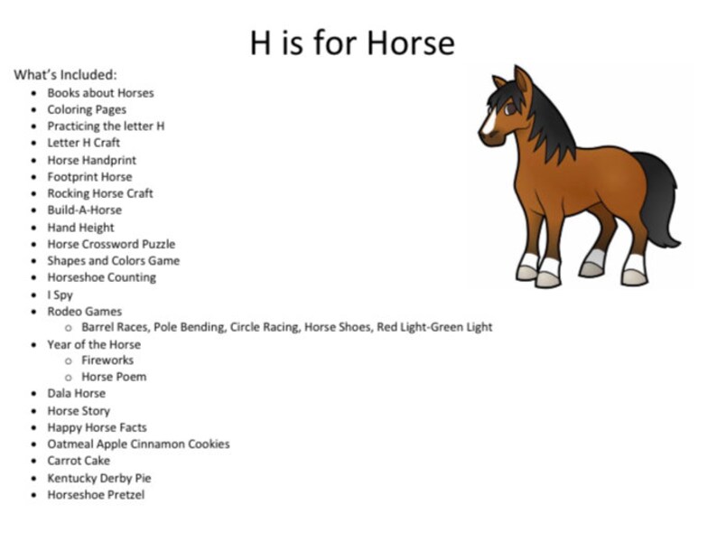 H is for Horse Activity Booklet - Etsy