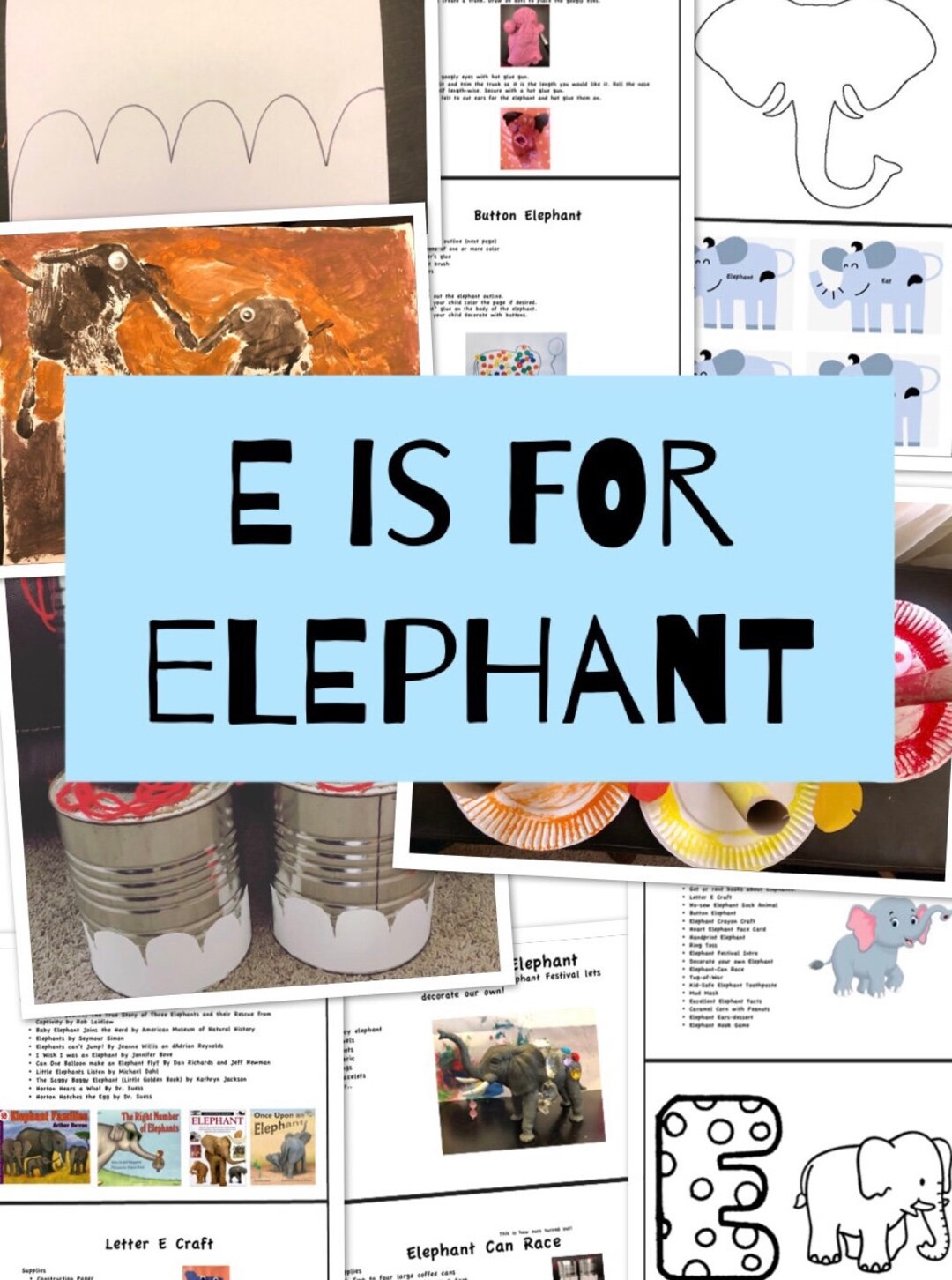 E is for Elephant Activity Booklet - Etsy