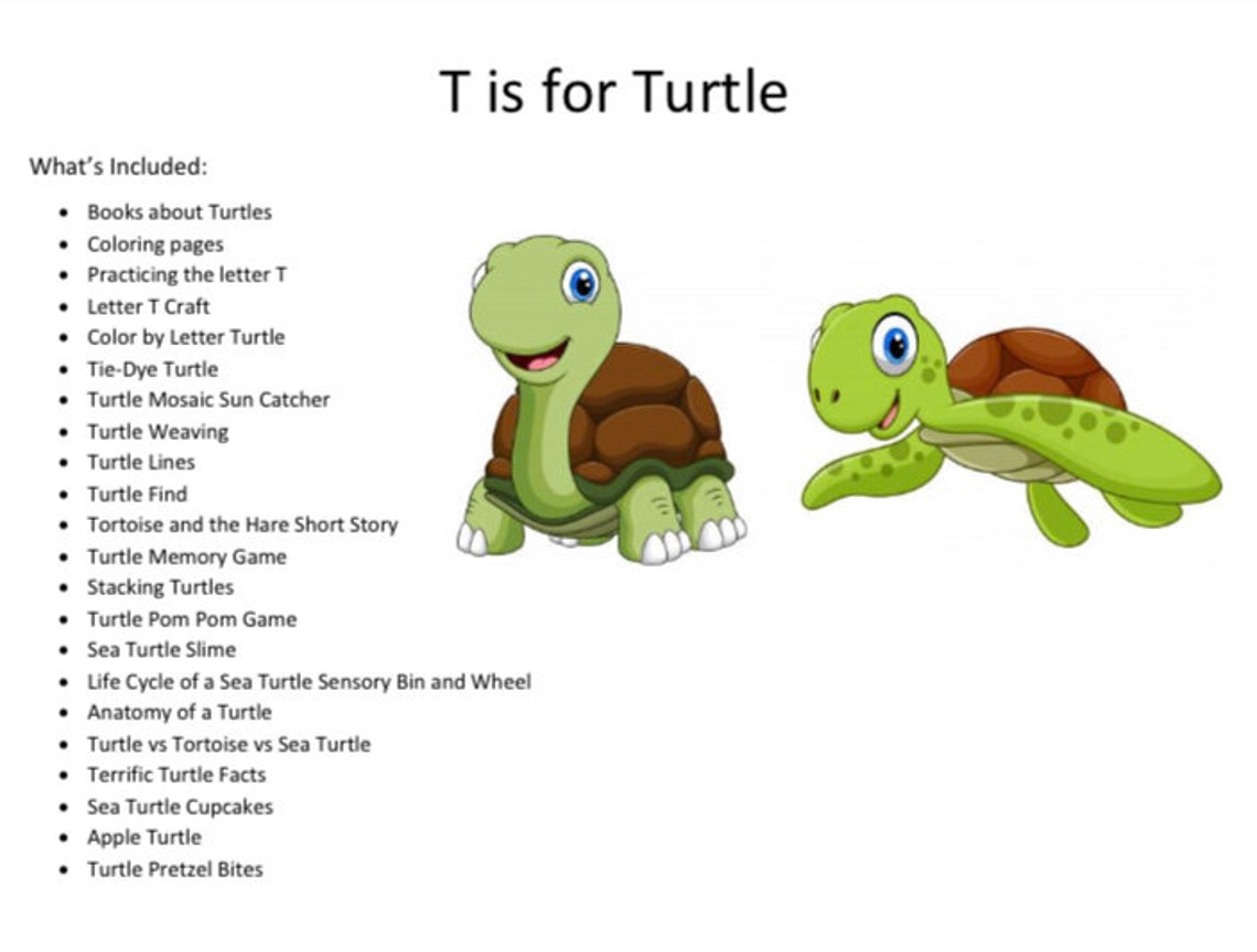 T is for Turtle Activity Booklet - Etsy UK