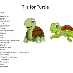 T is for Turtle Activity Booklet - Etsy