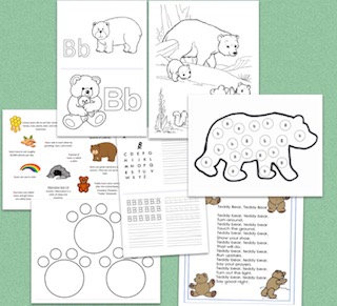 B is for Bear Activity Booklet | Etsy