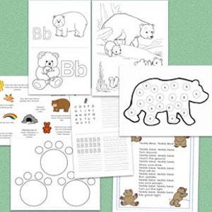 B is for Bear Activity Booklet - Etsy