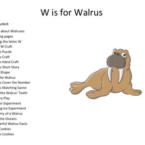 W is for Walrus Activity Booklet - Etsy
