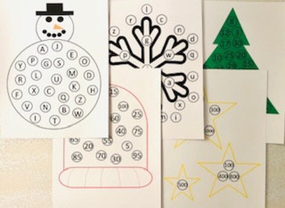 Dot Sticker Educational Worksheets - Etsy