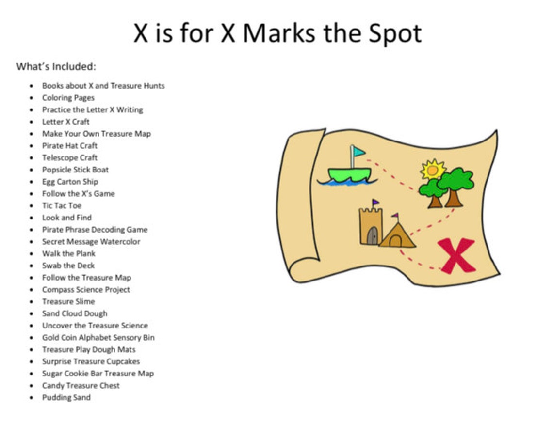 X is for X Marks the Spot Activity Booklet - Etsy
