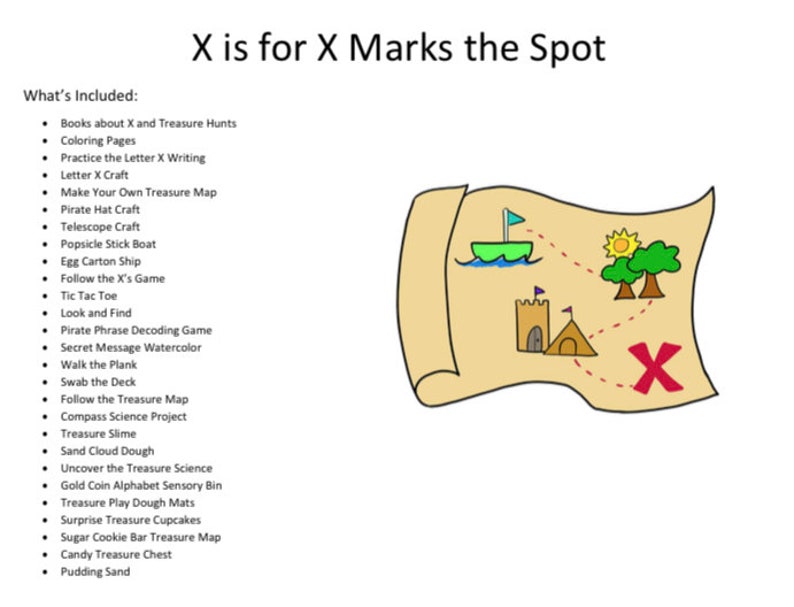 X is for X Marks the Spot Activity Booklet - Etsy