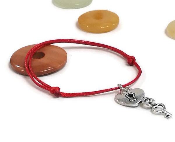 Couple Bracelet, Heart and Key Bracelet,charm Bracelet, Friendship ...