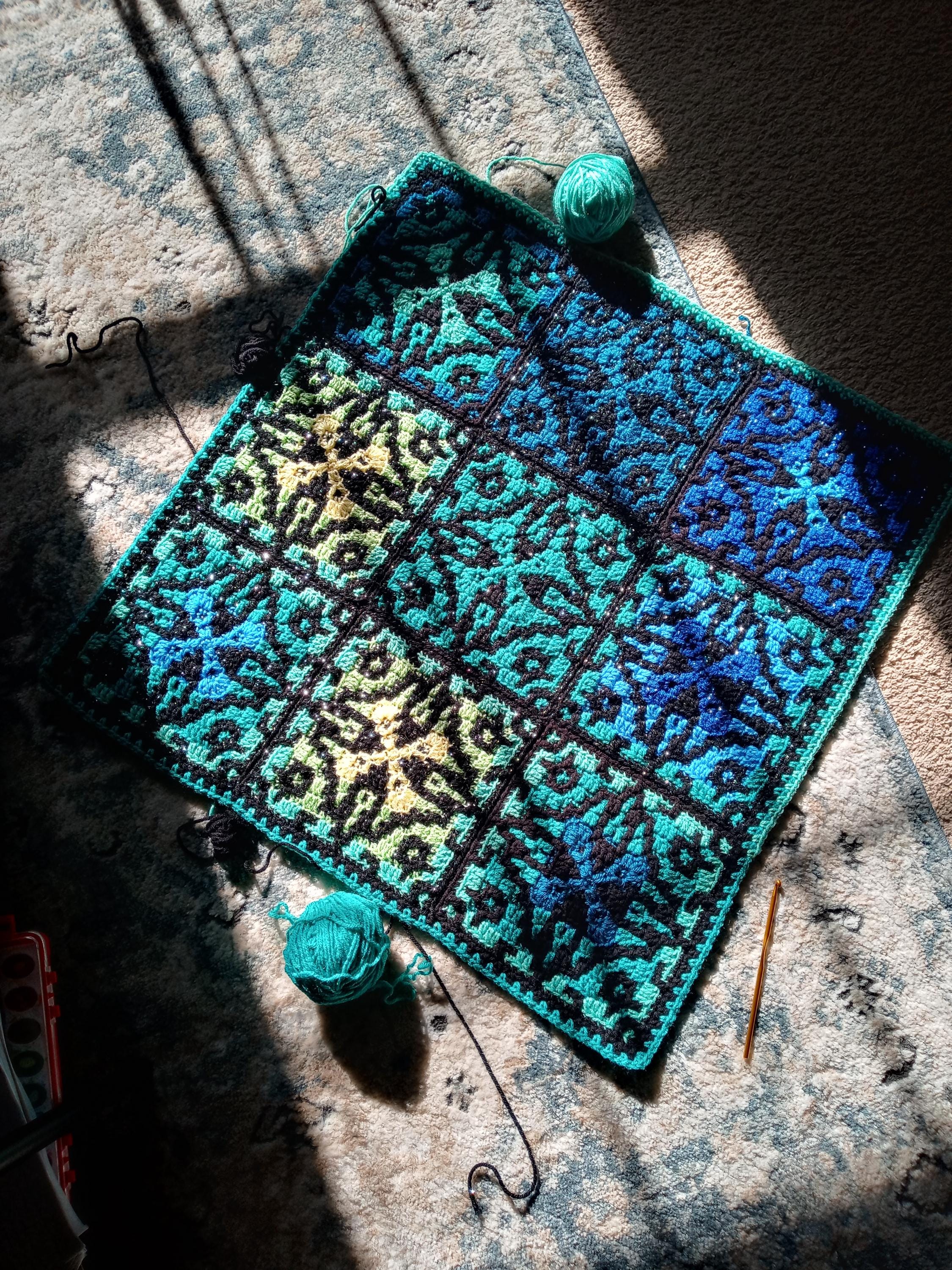 Scrap Yarn Kaleidoscope Mosaic Tiles Crochet Pattern - Etsy