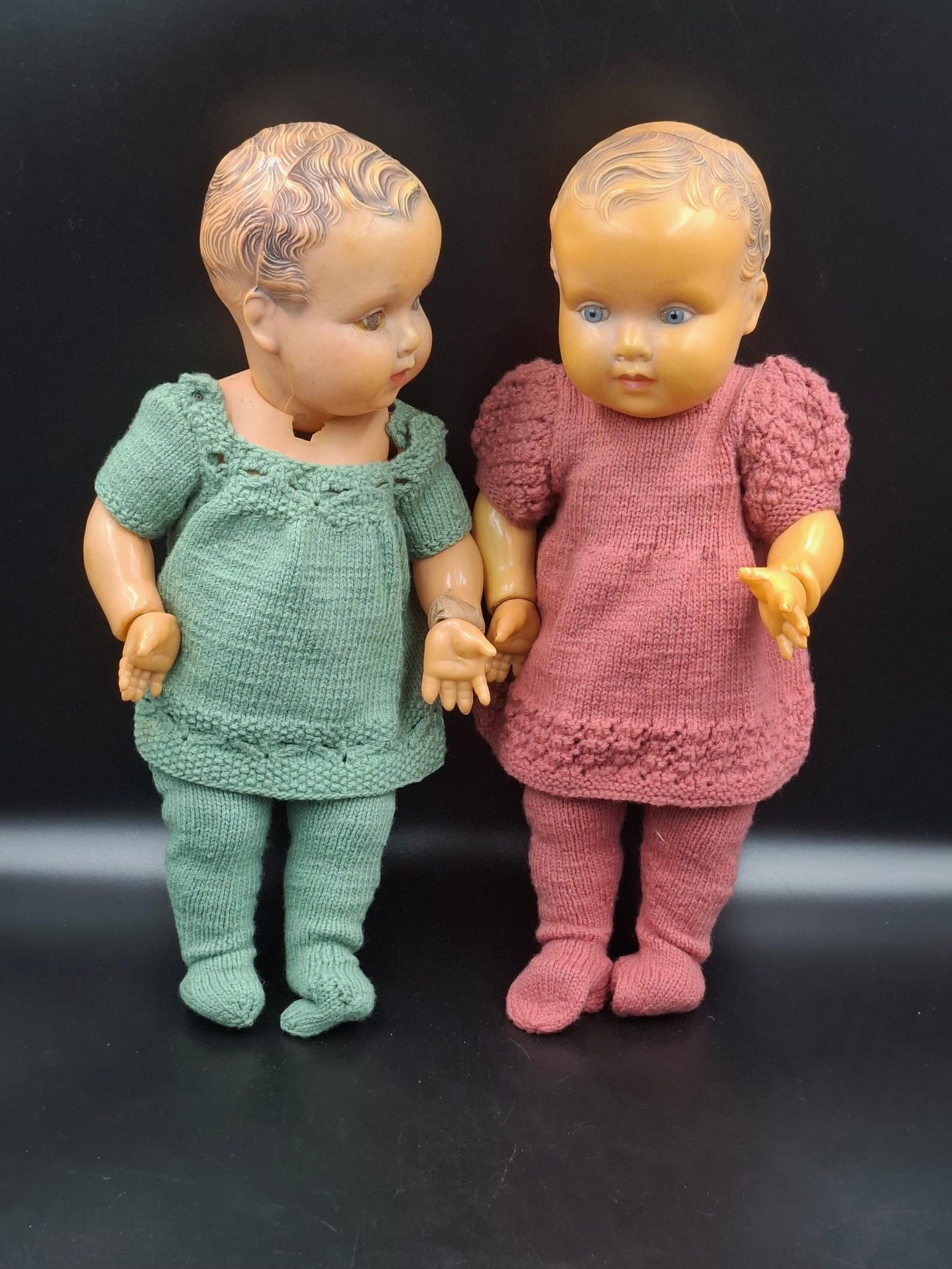 Vintage Convert &company Celluloid Dolls Nani and Nano in Original ...