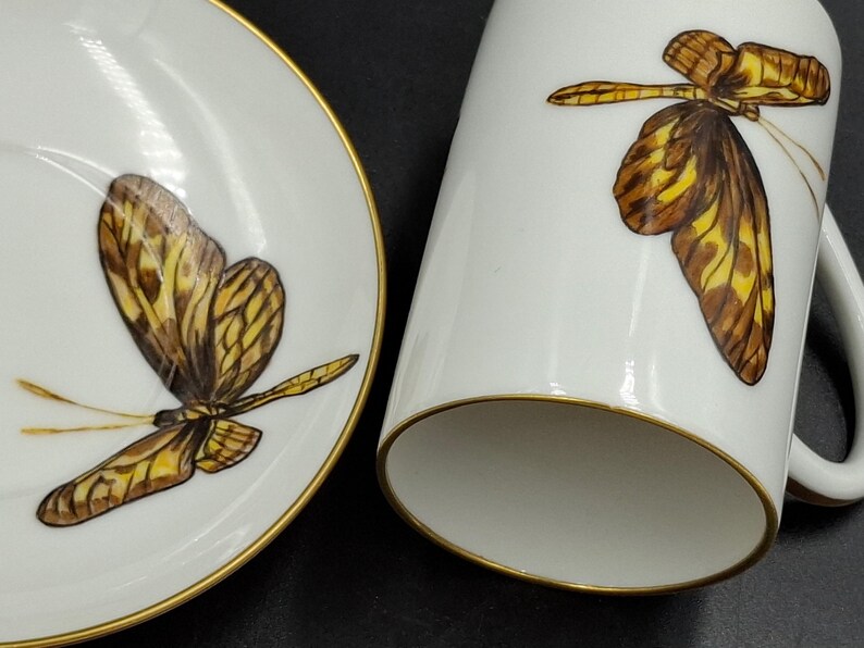 Vintage Mokka Tea Coffee Pair Cup Saucer Porcelain Langenthal ...