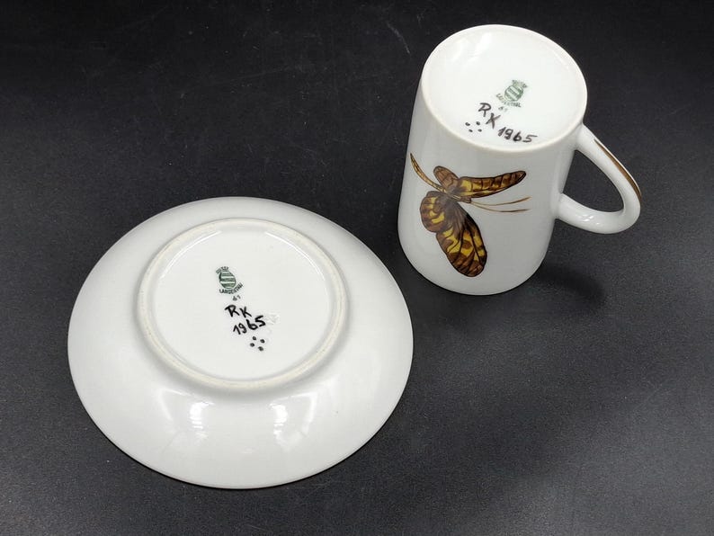 Vintage Mokka Tea Coffee Pair Cup Saucer Porcelain Langenthal ...