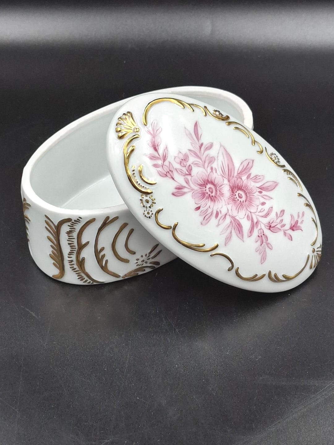 Big Vintage Casket Trinket Box Hand Painted Limoges France 1960s ...