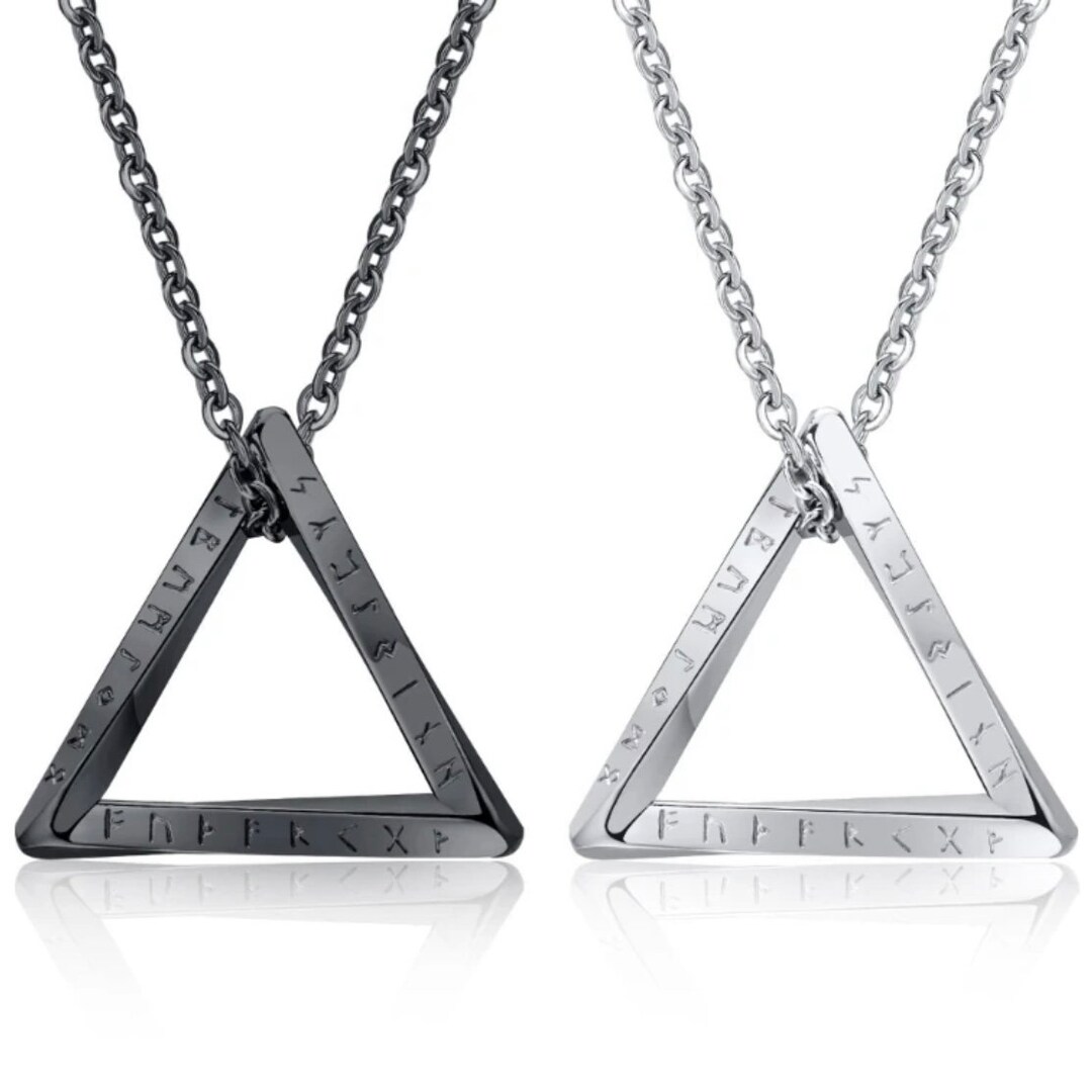 Stylist Amulet Norse Vikinging Stainless Steel Triangle Link Chain ...