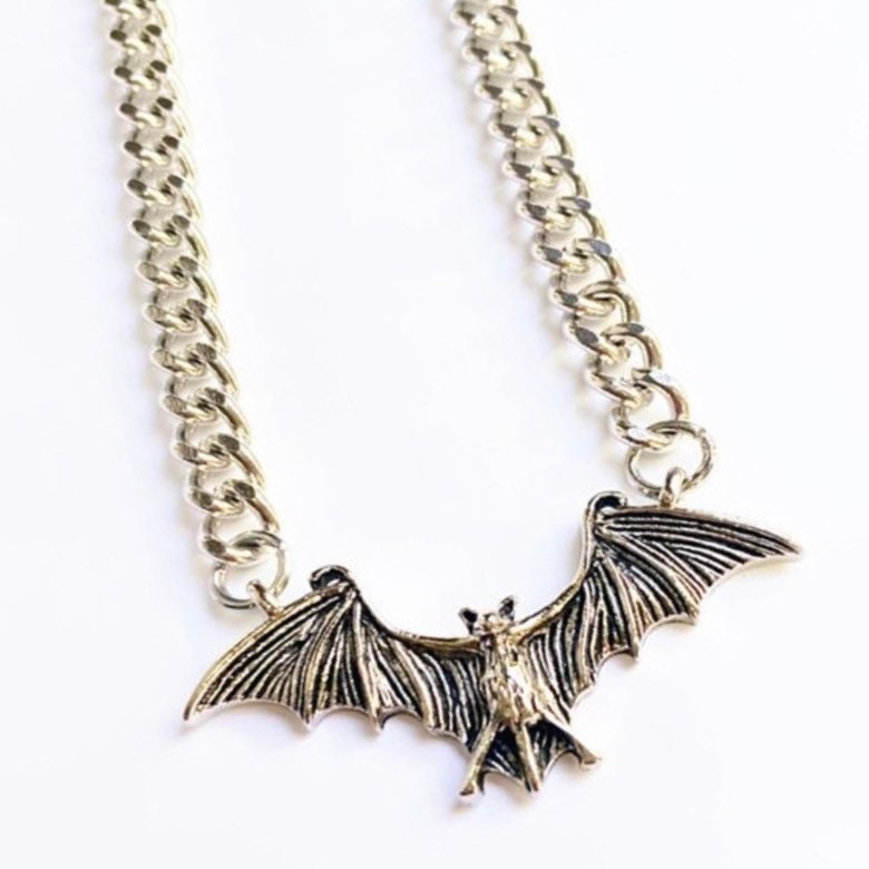Vintage Punk Gothic Bat Choker Chain Necklace Available With - Etsy UK