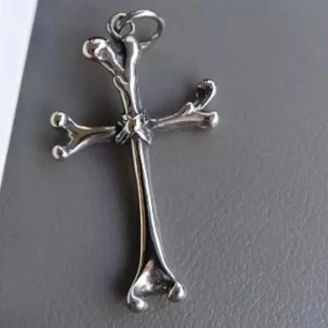 Stainless Steel Bone Cross Thighbone Skelton Pendant - Etsy