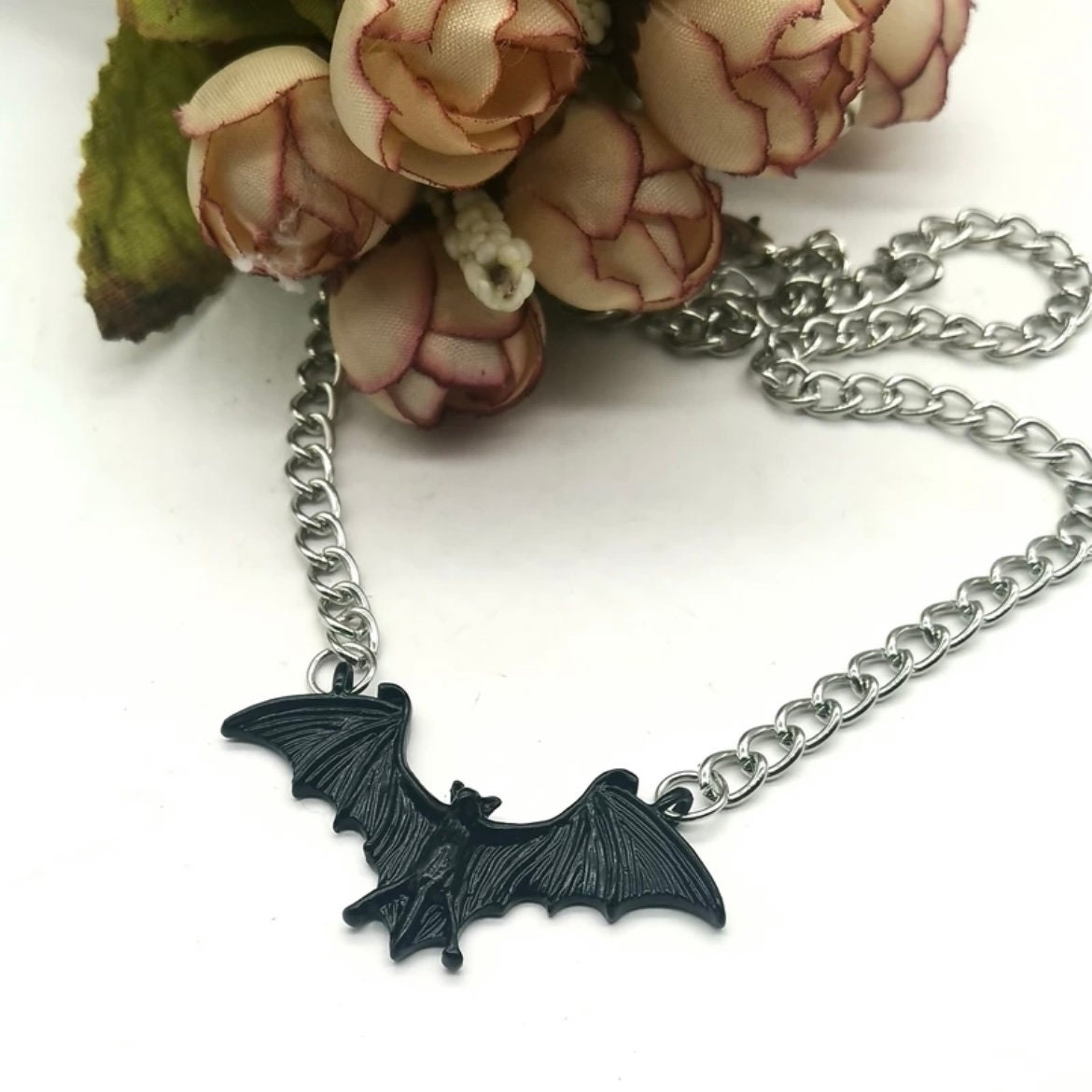 Vintage Punk Gothic Bat Choker Chain Necklace Available With - Etsy UK