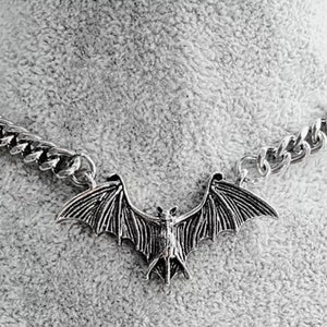 Vintage Punk Gothic Bat Choker Chain Necklace Available With Silver or ...