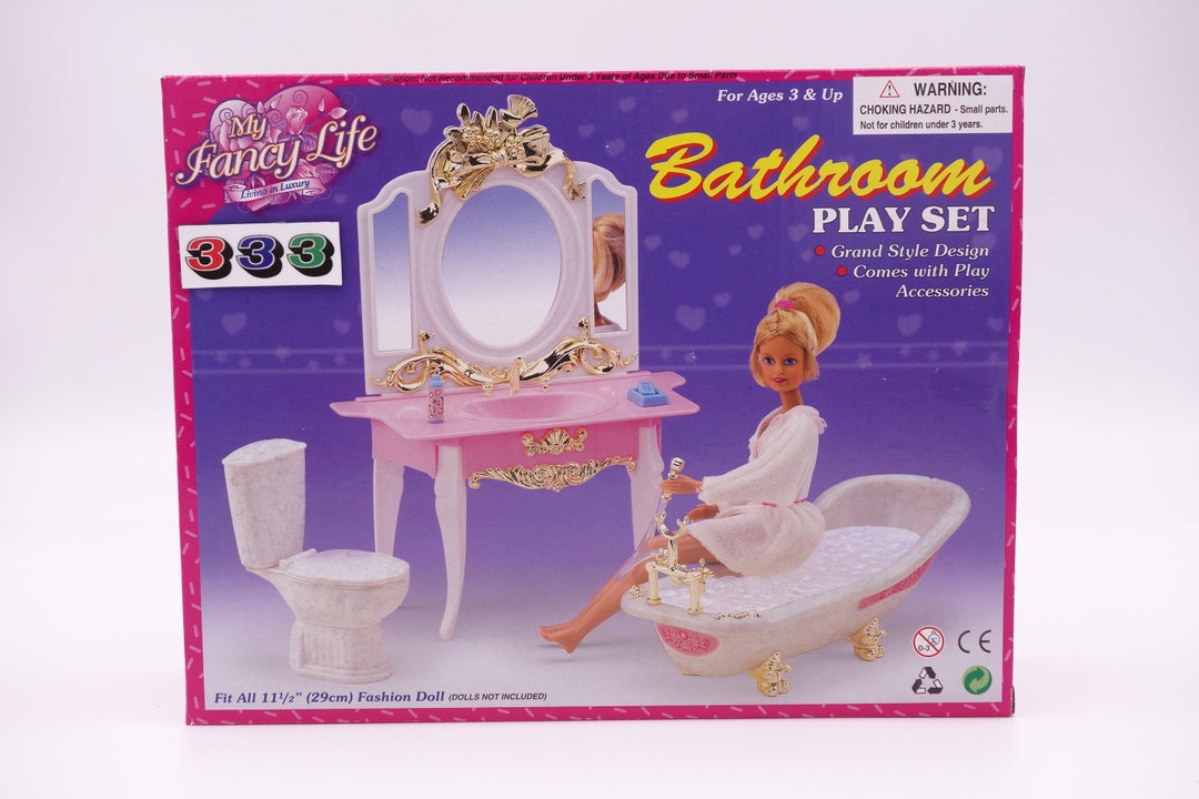 Doll Furniture My Fancy Life Bathroom Play Set (no. 2316) - Etsy