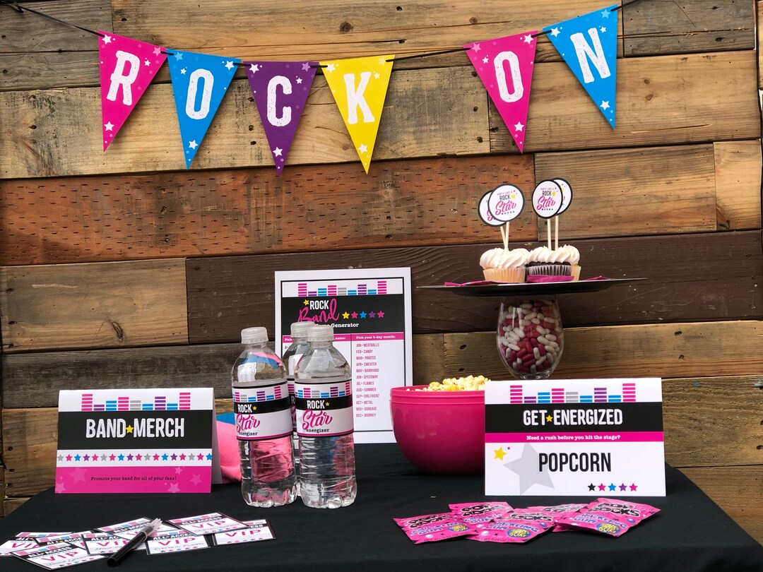 Rockstar Birthday Party Invitation With Decorations Rock Star Theme ...