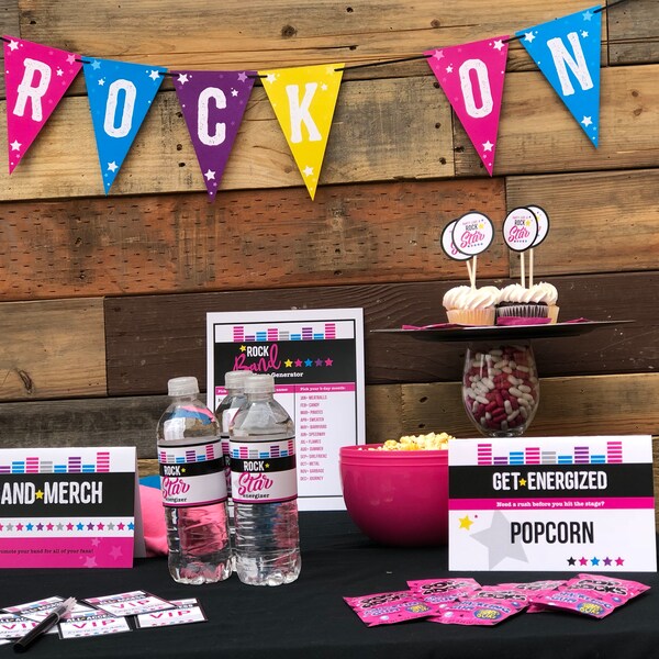 Rockstar Printable Party Decorations - Etsy