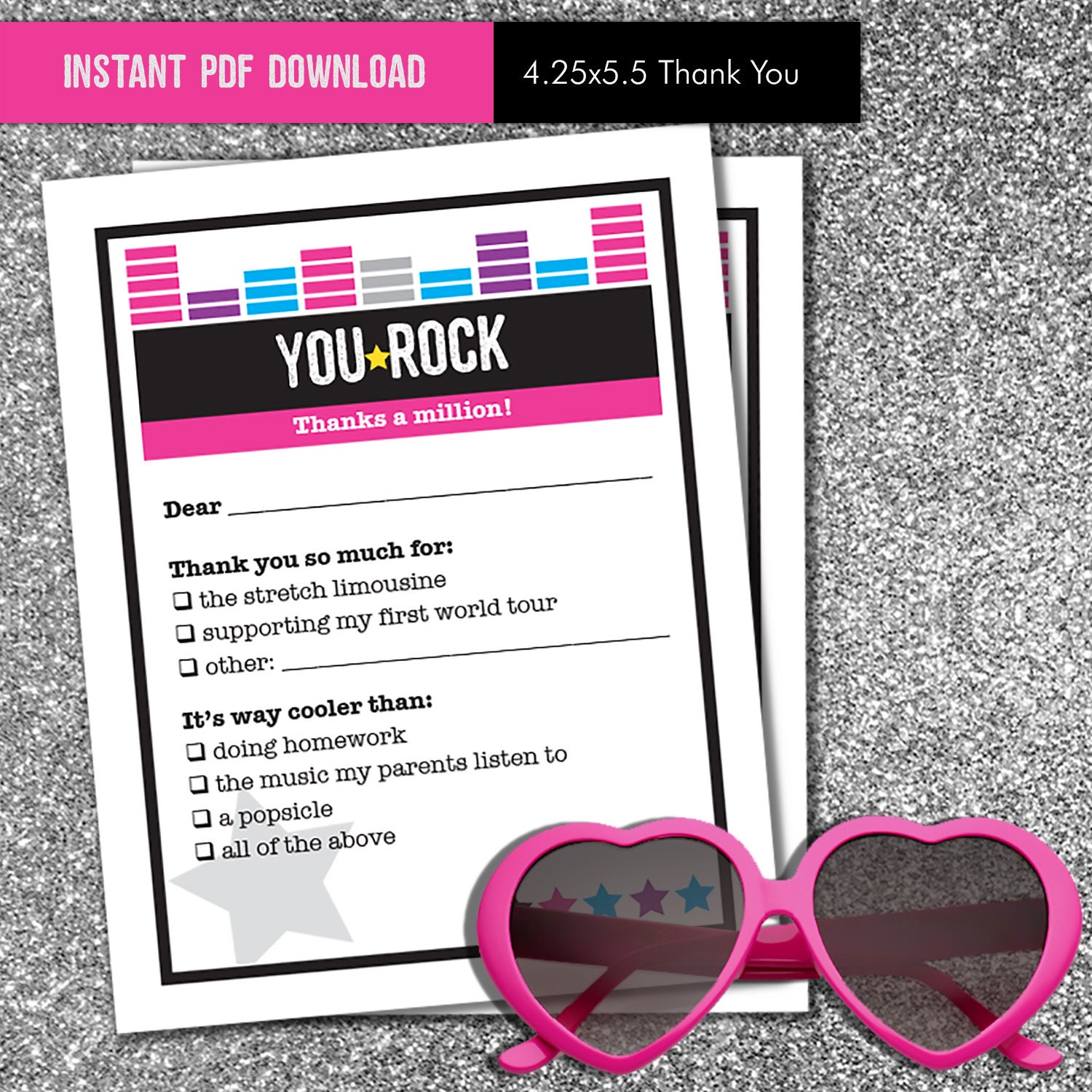 Rockstar Birthday Party Invitation With Decorations Rock Star Theme ...