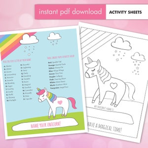 Unicorn & Rainbow Theme Party Invitations With Decorations - 10 Piece ...