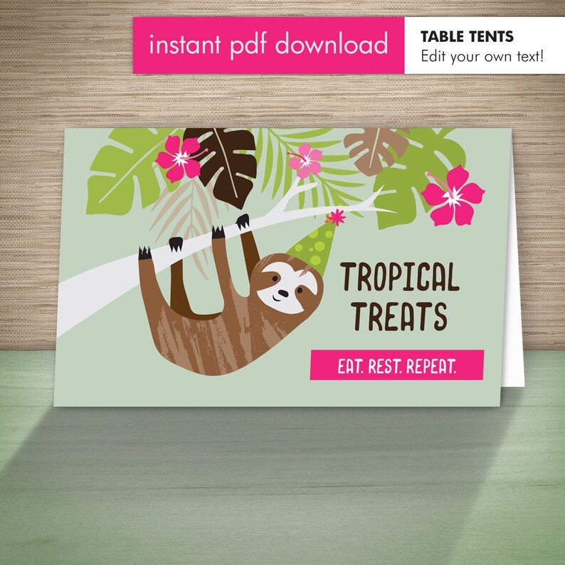 Sloth Birthday Party Package, Sloth Invitation With Sloth Games and ...