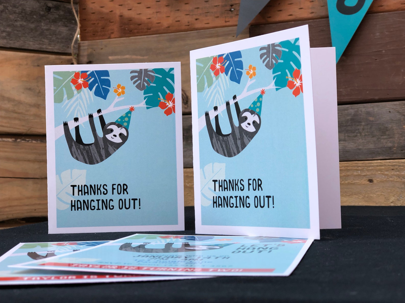 Sloth Party Supplies Sloth Birthday Invitations With - Etsy