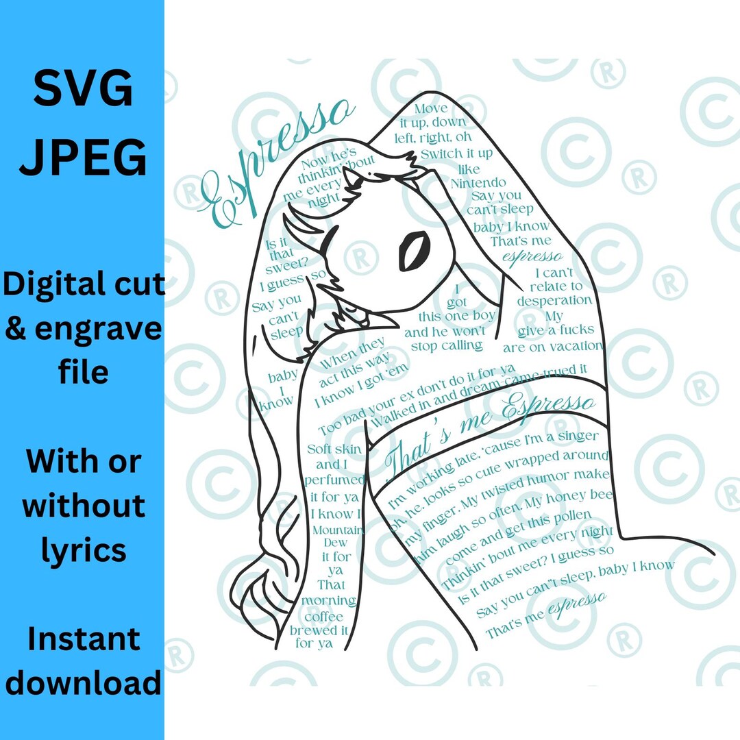 Sabrina Carpenter Espresso SVG Lyric File - Etsy UK