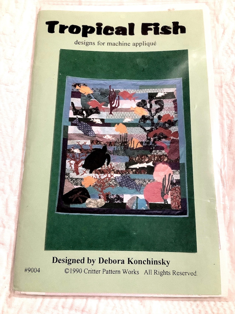 Tropical Fish Appliqué Quilt Pattern: Sea Life Designs (vintage) - Etsy